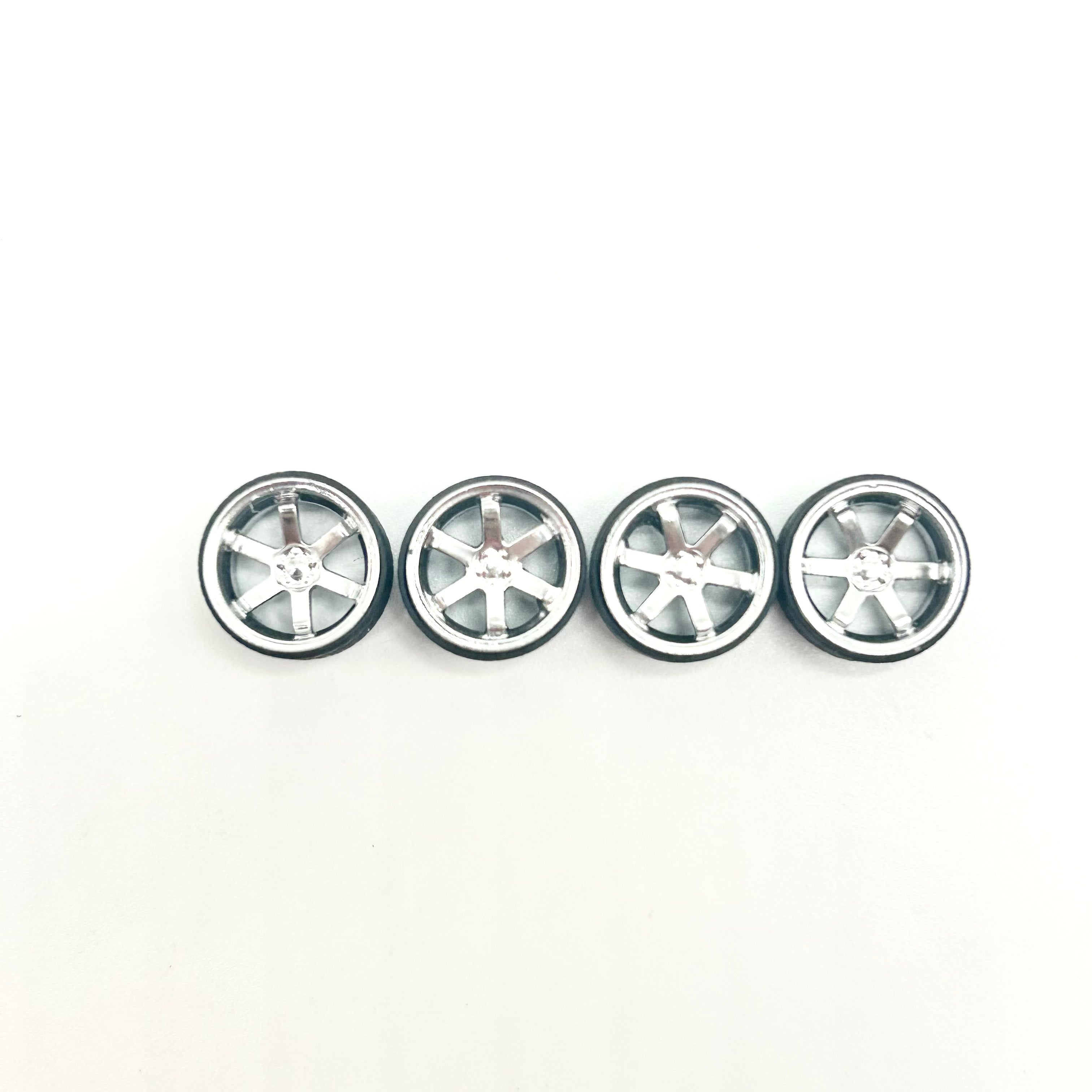 12mm Chrome Volk Racing TE37 Staggered Stance Wheels